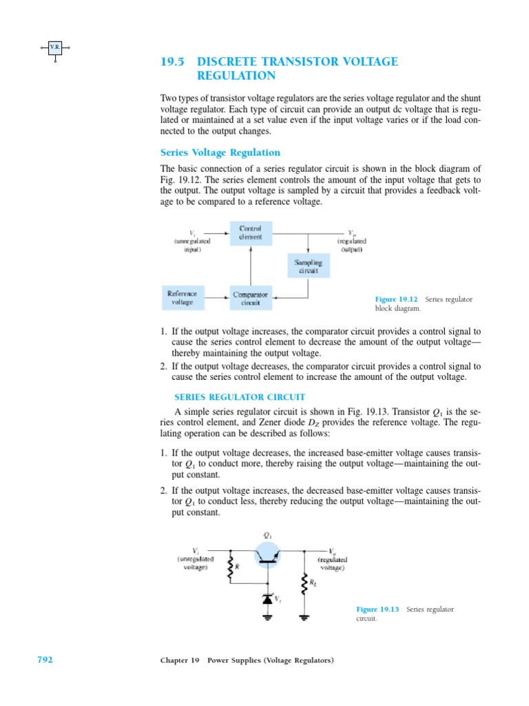 19.5 Discrete Transistor Voltage Regulation | PDF | Operational ...