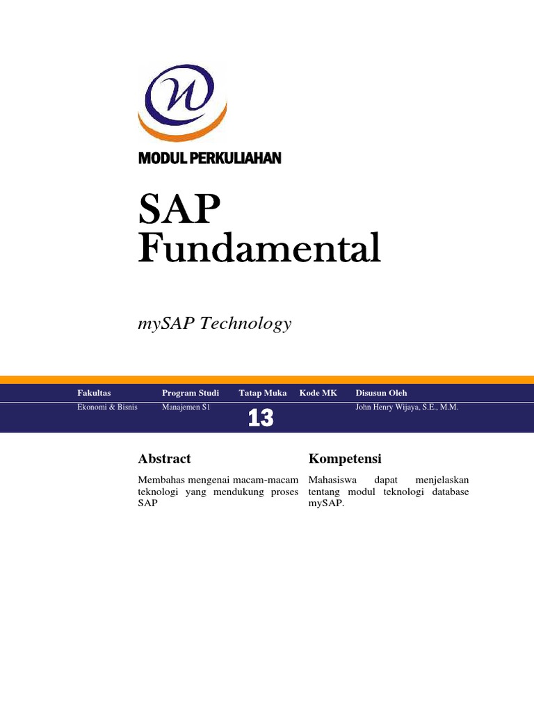 SAP Fundamental: Teknologi mySAP | PDF | Komputer