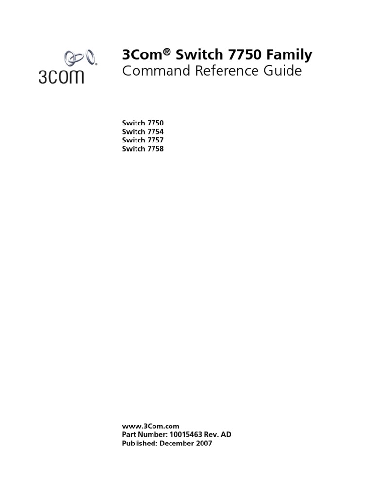 3com Switch 7750 Command Reference | PDF | Secure Shell | Ip Address