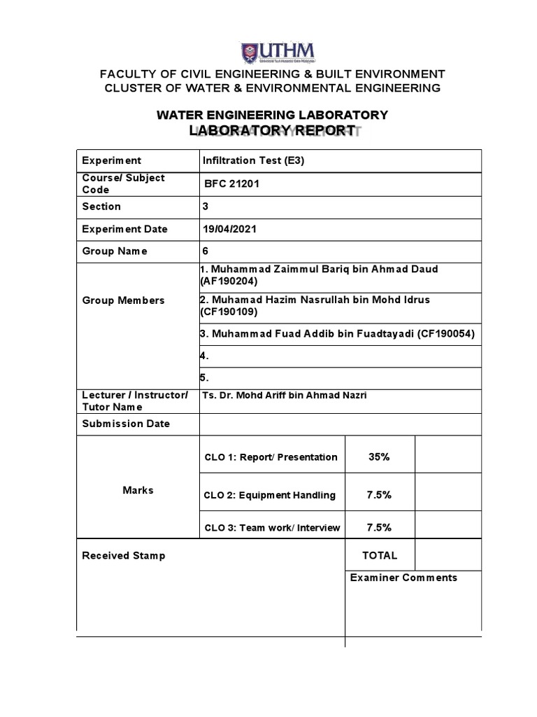 Infiltration Test | PDF | Nature