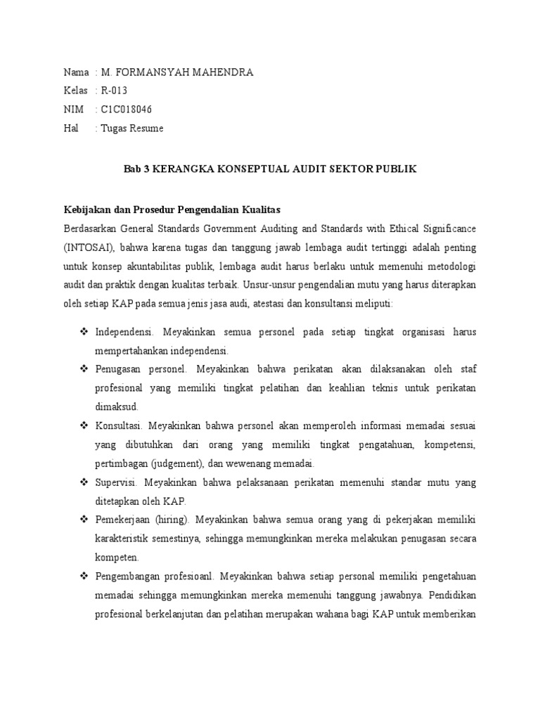 Bab 3 Kerangka Konseptual Audit Sektor Publik | PDF