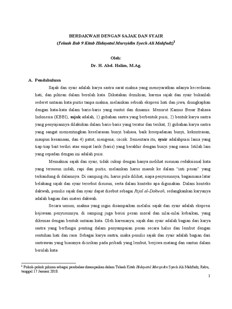 Dakwah Melalui Sajak dan Syair | PDF | Puisi