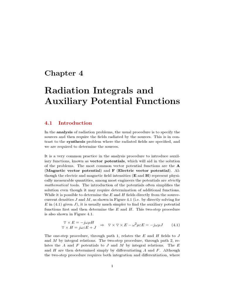 Radiation Integrals and Auxiliary Potential Functions | PDF | Integral ...