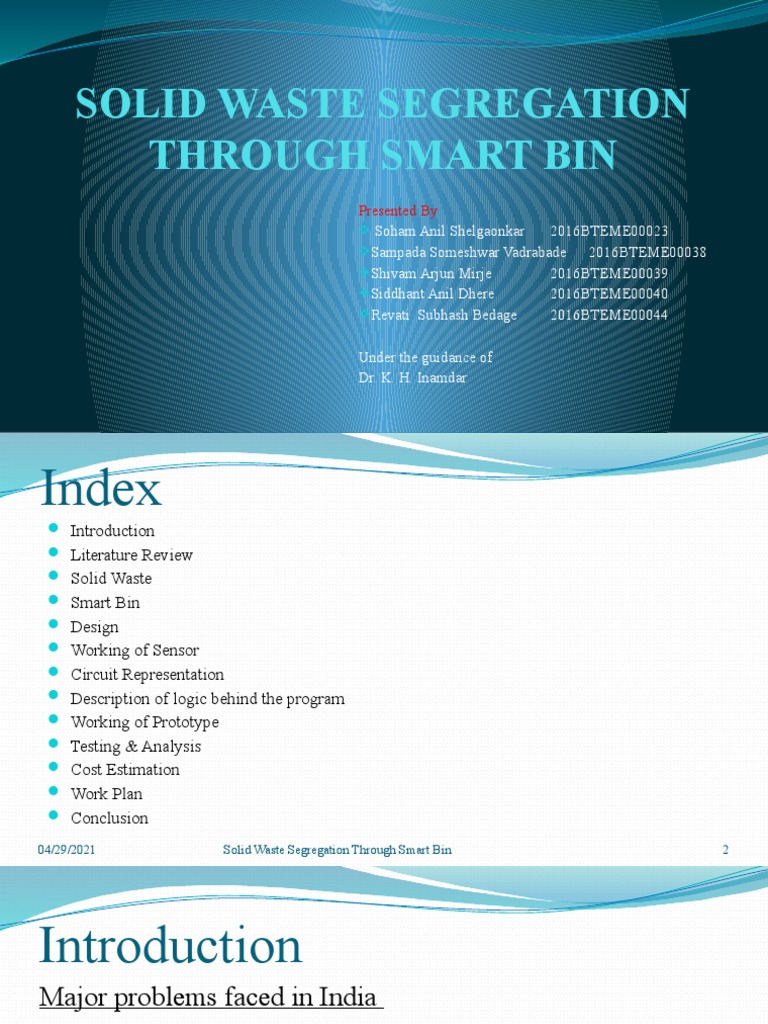 Smart Bin for Solid Waste Segregation | PDF | Waste | Plastic