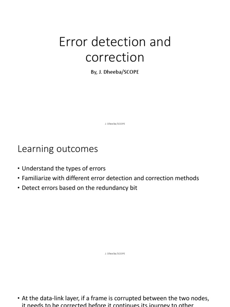 3-Module 3-23-Feb-2021Material I 23-Feb-2021 Error Detection and Correction | PDF | Error ...