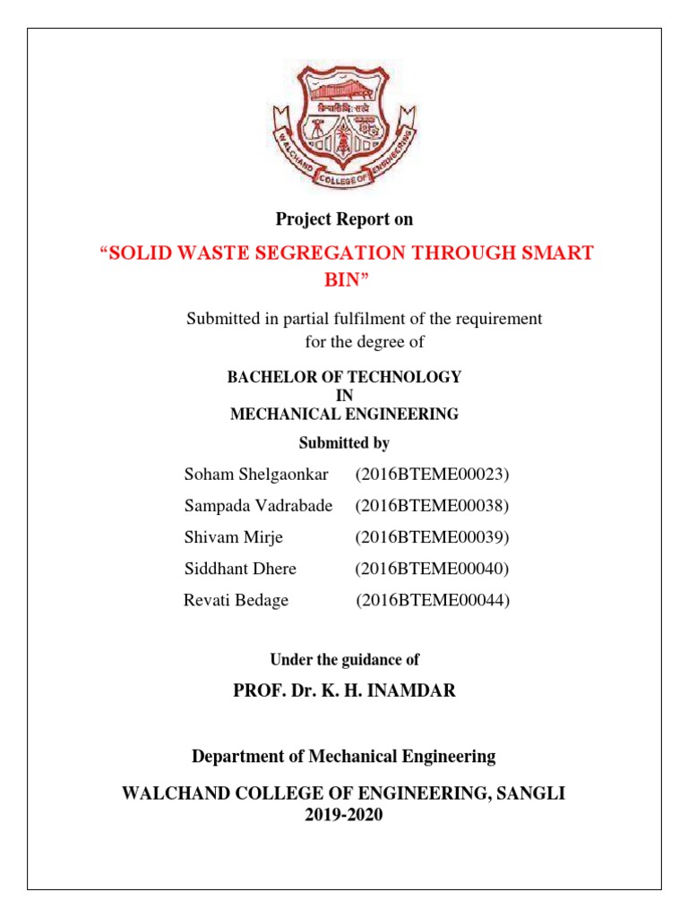 Smart Bin Waste Segregation Project | PDF | Waste Management ...