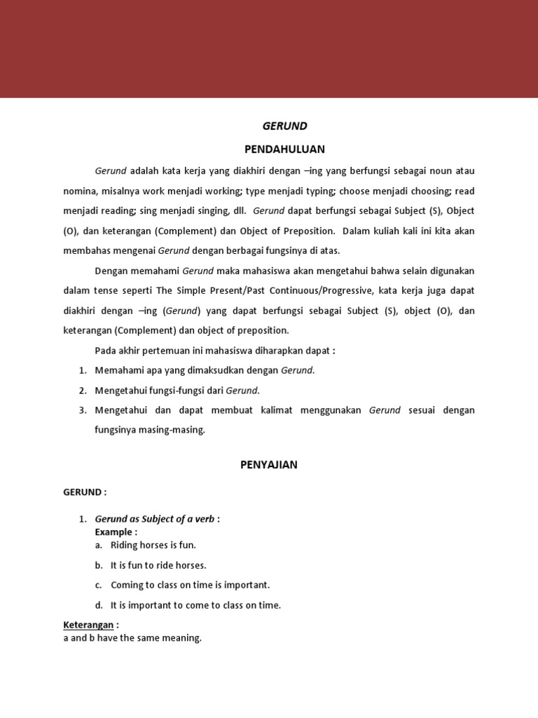 The Functions of the -ing Form | PDF