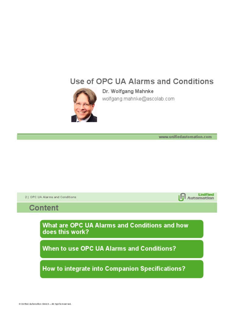 OPC UA Use of Alarms and Conditions | PDF | Information Age | Software
