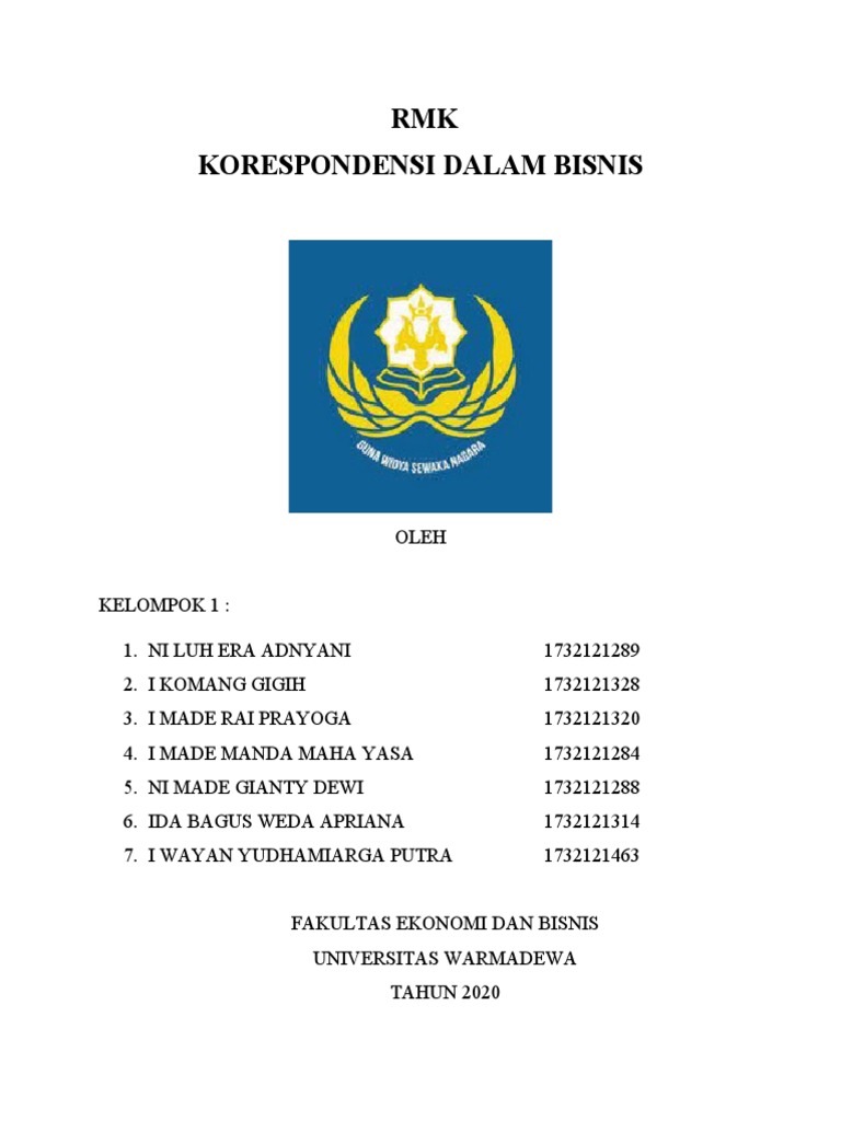 RMK Kelompok I Komunikasi Bisnis | PDF