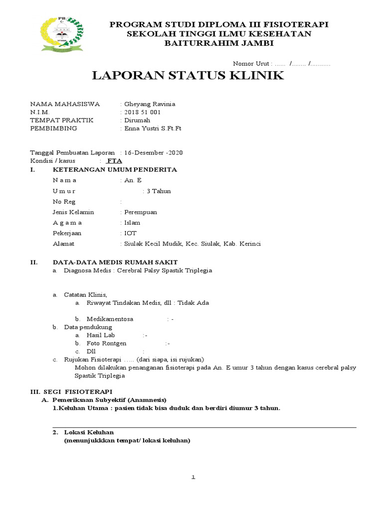 SK Cerebral Palsy Gheyang Ravinia | PDF