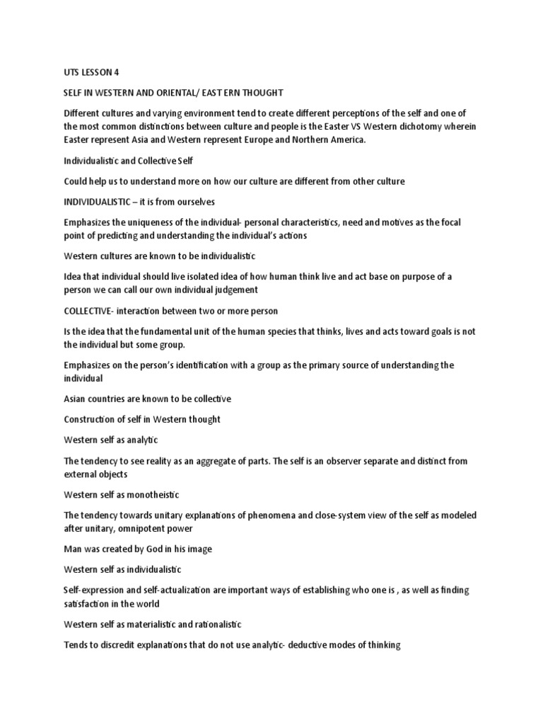 Uts Lesson 4 | PDF | Ātman (Hinduism) | Self