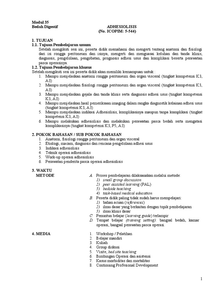 Modul 16 Adhesiolisis | PDF