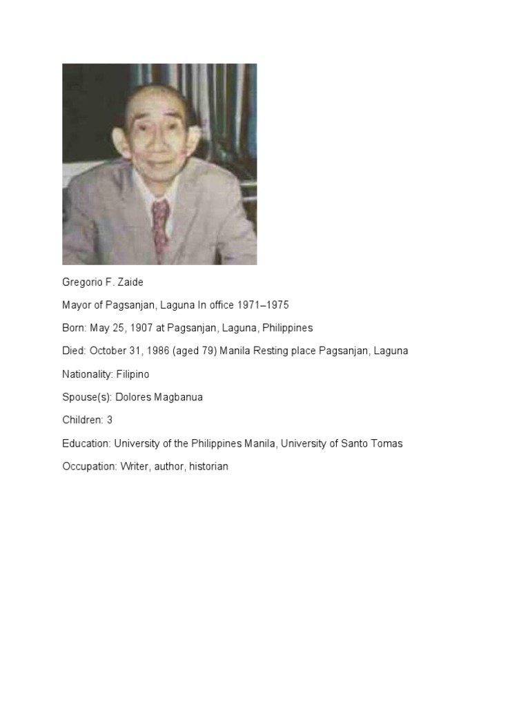 Gregorio Zaide | PDF | Philippines