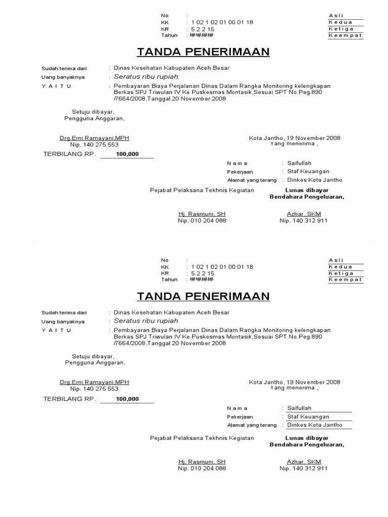 8 Kwitansi Makan Minum Sahur Ramadhan 2016 | PDF