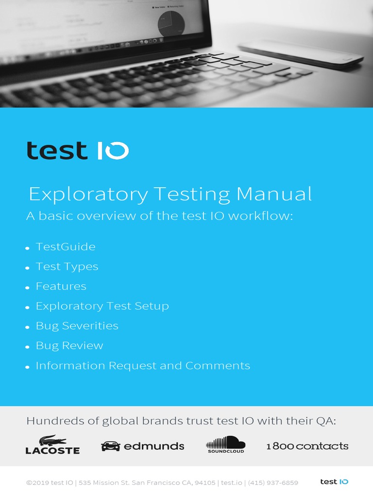 Test IO Exploratory Testing Manual 2019 | PDF | Software Testing ...