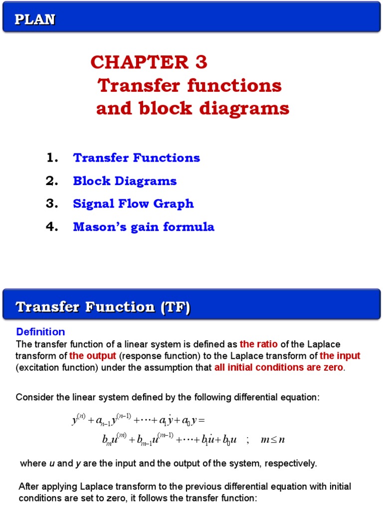 Transfer Functions Block Diagrams Signal Flow Graph Mason's Gain ...