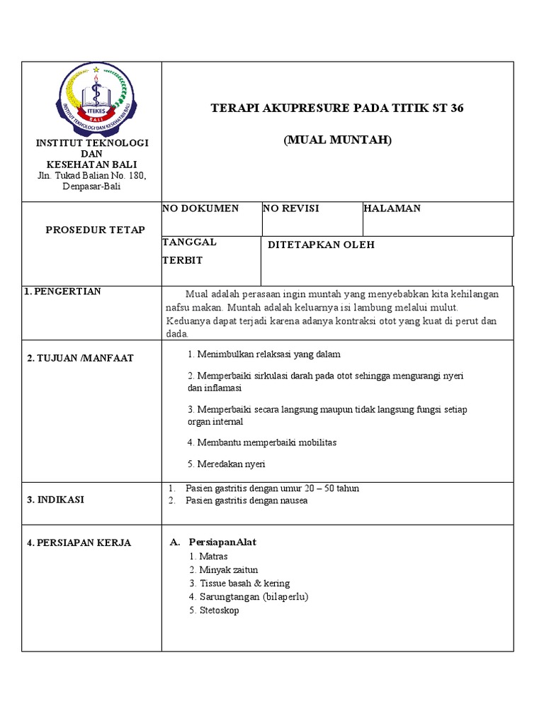Sop Akupresur Titik ST 36 - Ni Putu Abelia Monika Cyntia Dewi 18e10001 ...