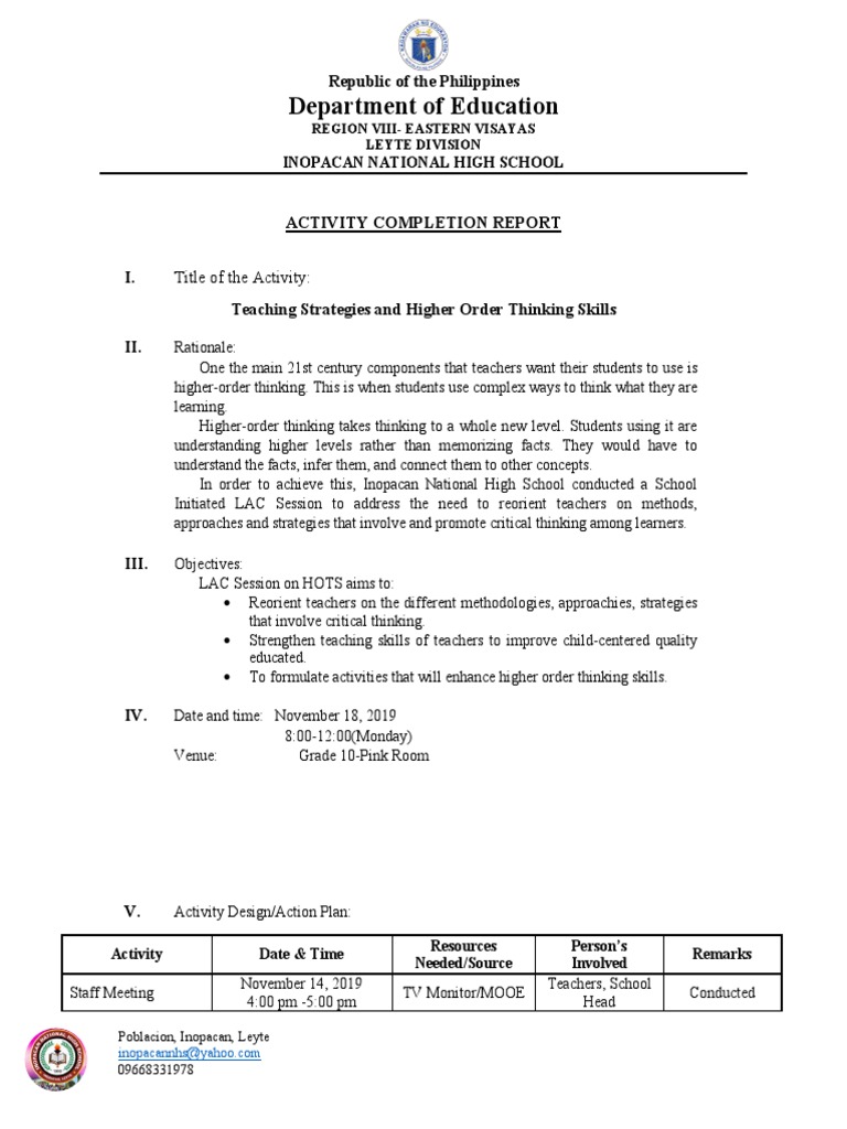 ACR-LAC Classrrom Management | PDF | Critical Thinking | Human Nature
