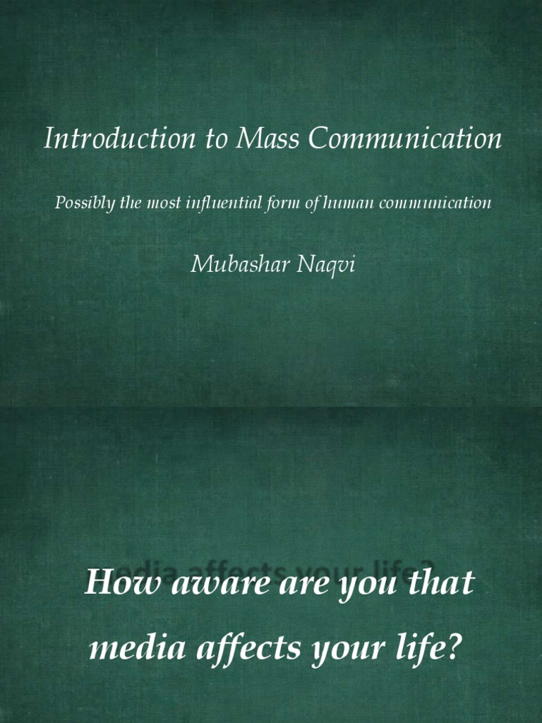 Introduction To Mass Communication | PDF | Mass Media | Social Media