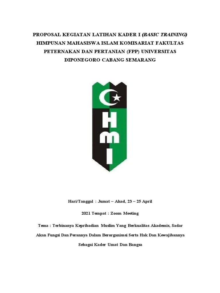 Latihan Kader I HMI FPP UNDIP 2021 | PDF