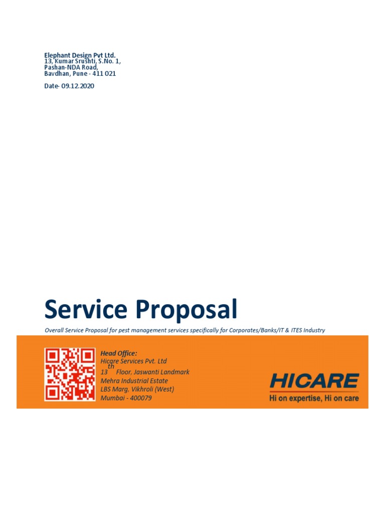 Hicare PMS Proposal Elephant Design | PDF | Quality Assurance | Pest Control