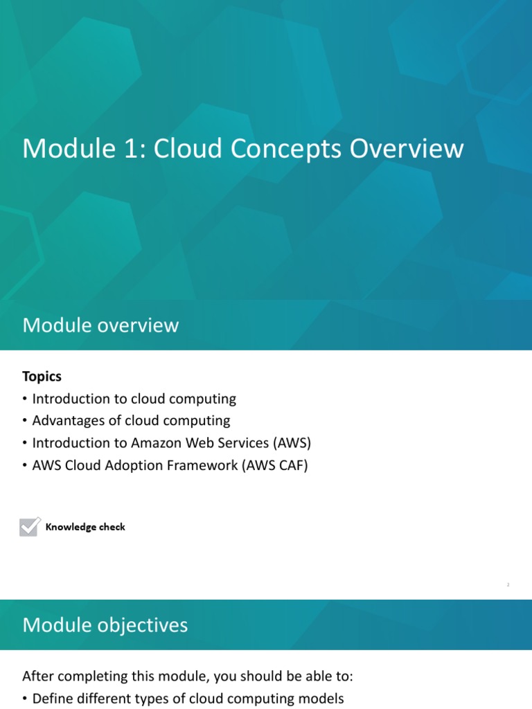 Module 1: Cloud Concepts Overview | PDF | Amazon Web Services | Cloud ...