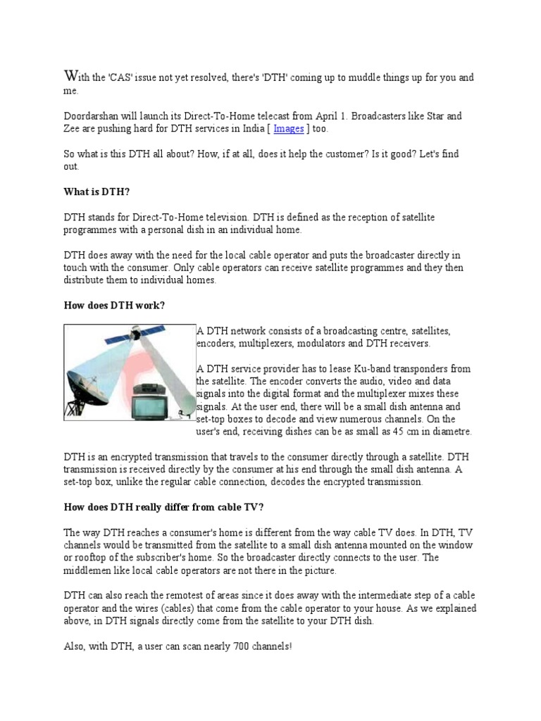 What Is DTH?: Images | PDF | Satellite Television | Cable Television