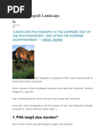 Fotografi Landscape - Pengertian Dan Dasar-Dasar Tekniknya | PDF