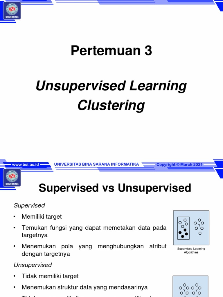Pertemuan 3: Unsupervised Learning Clustering | PDF