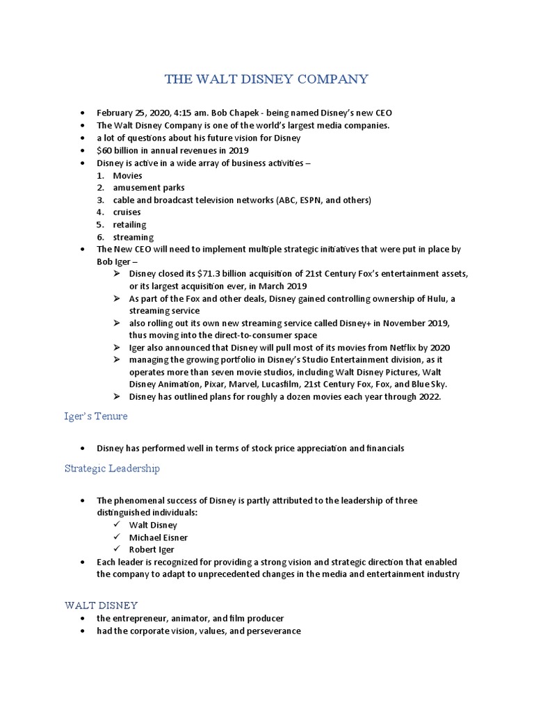 Walt Disney Report | PDF | Hulu | The Walt Disney Company