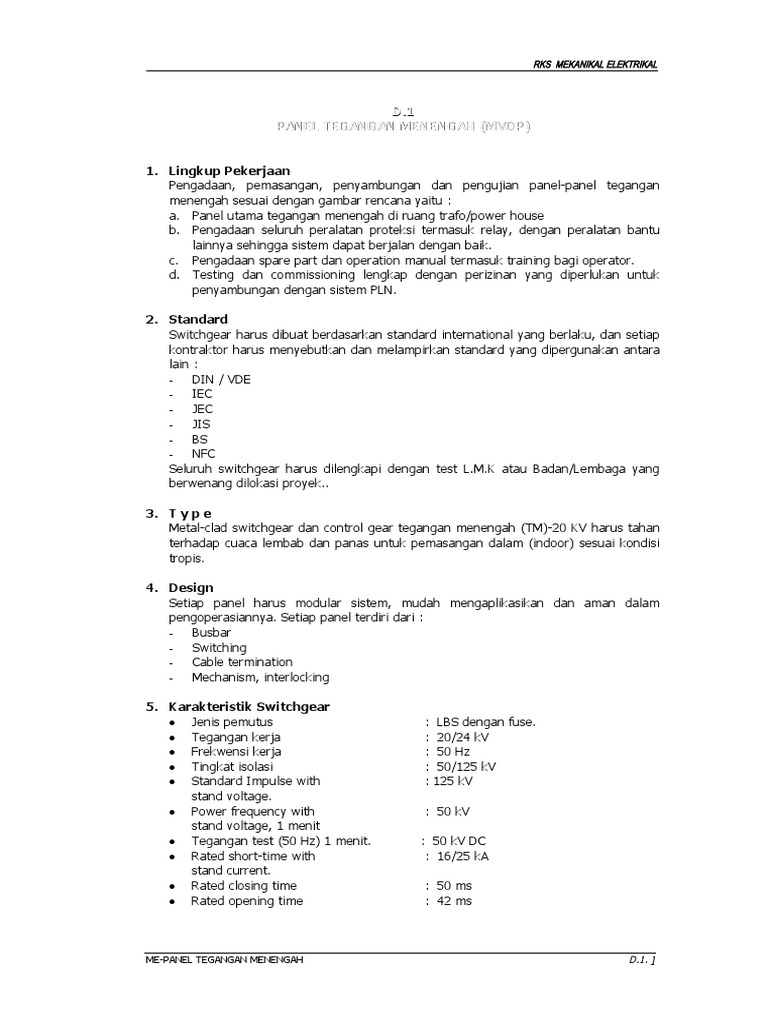 BAB II.2. Panel Tegangan Menengah FNL CEKK | PDF