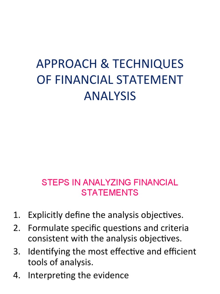 Approach & Techniques of Financial Statement Analysis | PDF | Valuation ...