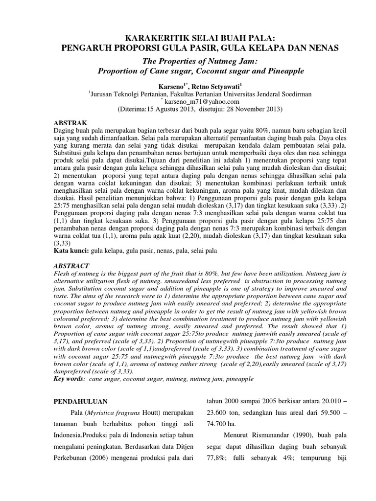 ID Karakeritik Selai Buah Pala Pengaruh Pro | PDF | Memasak, Makanan ...