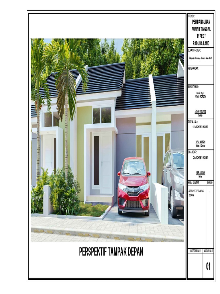 Denah dan Bestek Rumah Type 27 | PDF