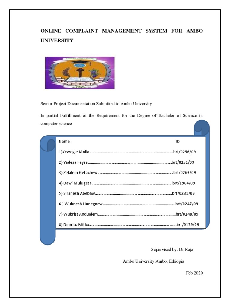 Online Complaint Management System For Ambo University | PDF | Php ...
