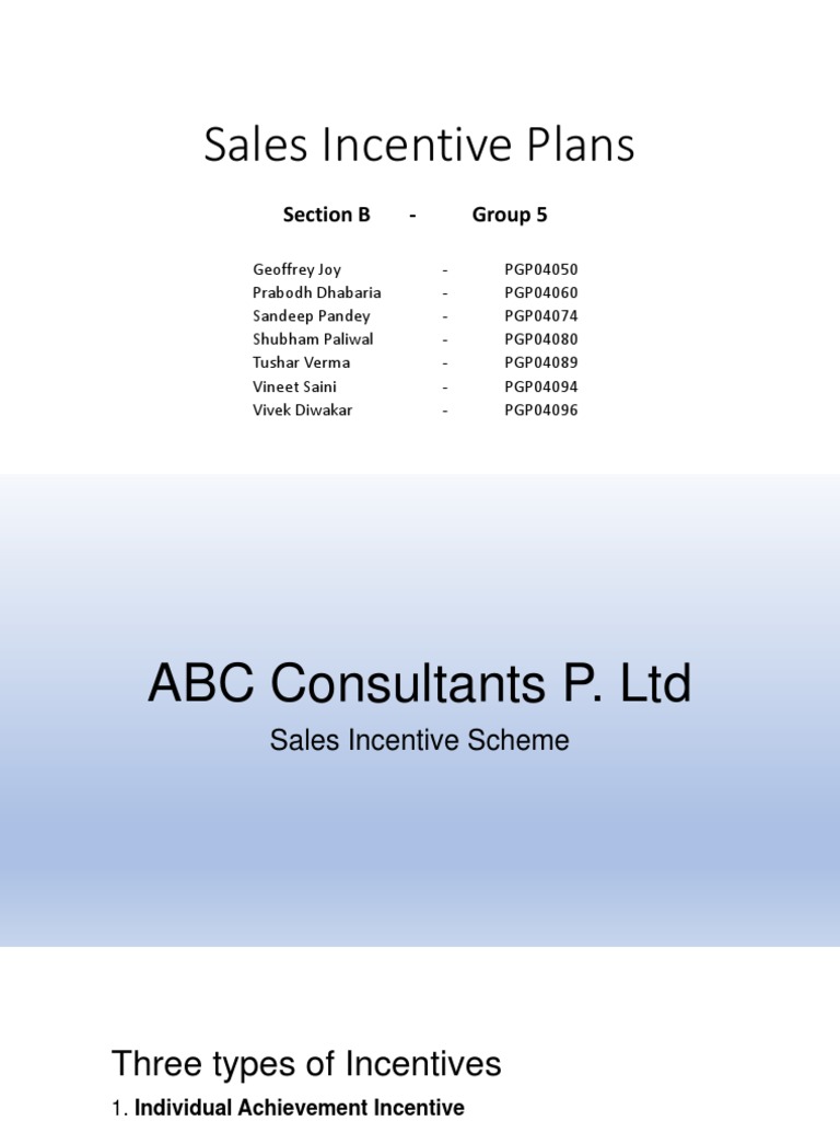 Sales Incentive Plans | PDF | Business | Economies