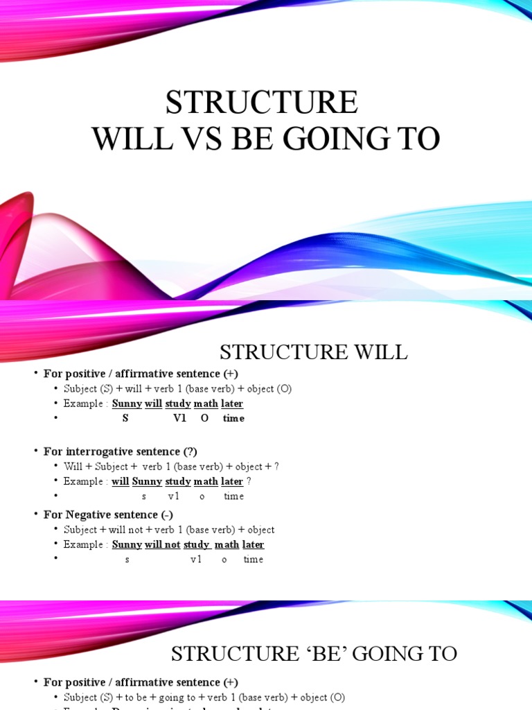 Structure Will Vs Going To | PDF | Verb | Cognitive Science