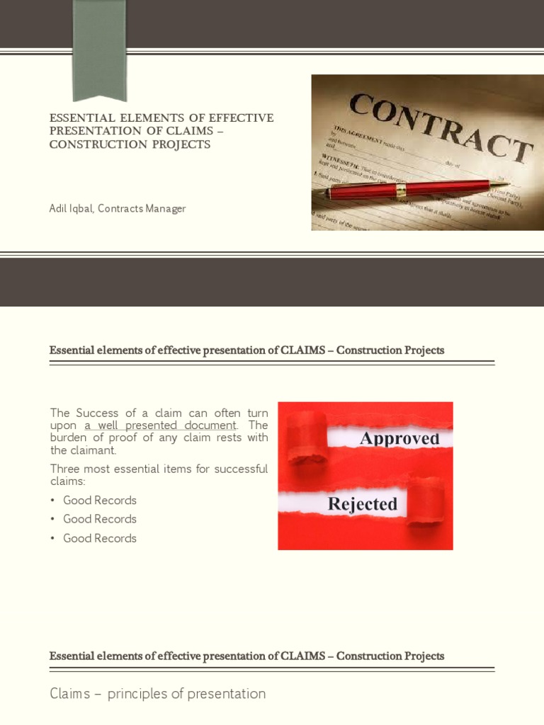 Essential Elements of Effective Presentation of Claims - Construction ...