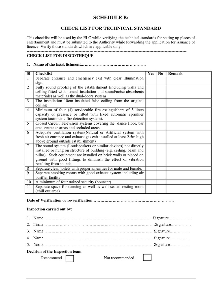 Technical Standard Check List | PDF | Building Engineering | Building ...