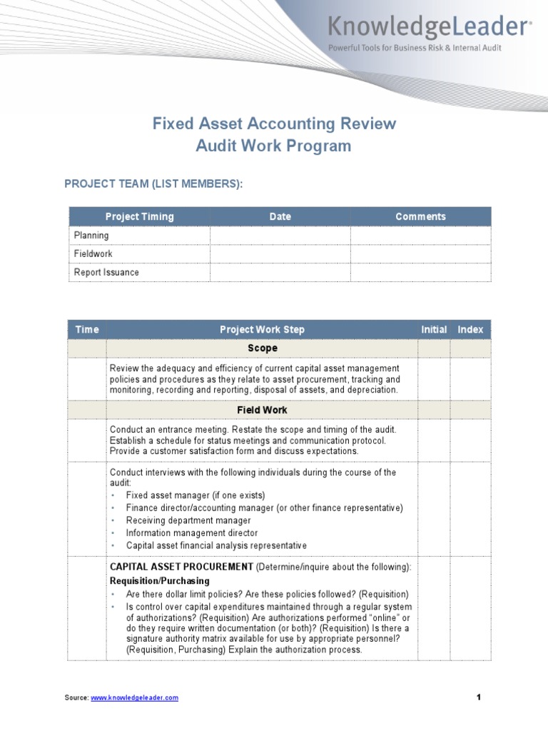 Fixed Asset Audit Procedures Guide | PDF | Historical Cost | Depreciation