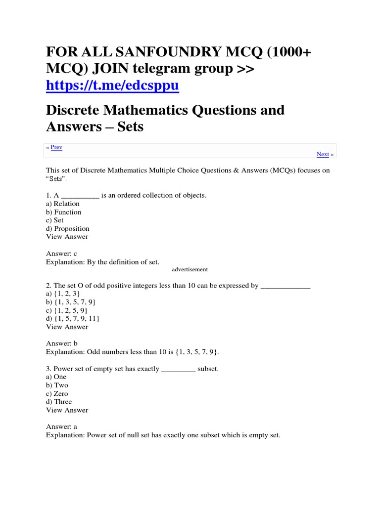 For All Sanfoundry MCQ (1000+ MCQ) JOIN Telegram Group : Prev Next ...