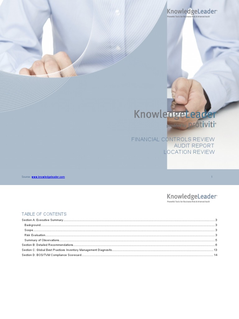 Financial Controls Review Audit Report Location Review: Source: 1 | PDF ...
