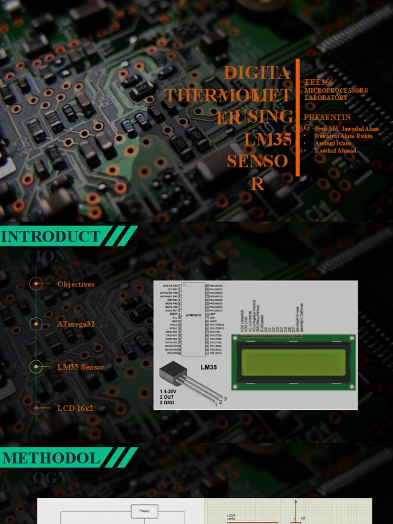 Digital thermometer using LM35 sensor and ATmega32 microcontroller ...
