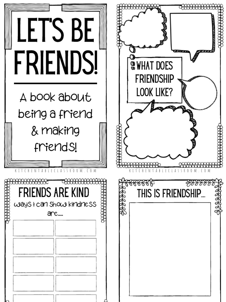 How To Be A Good Friend For Kids Printable Book