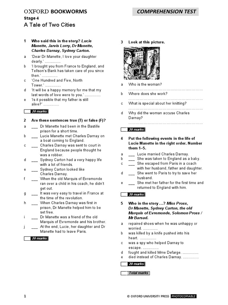 Oxford Bookworms: A Tale of Two Cities | PDF | A Tale Of Two Cities ...