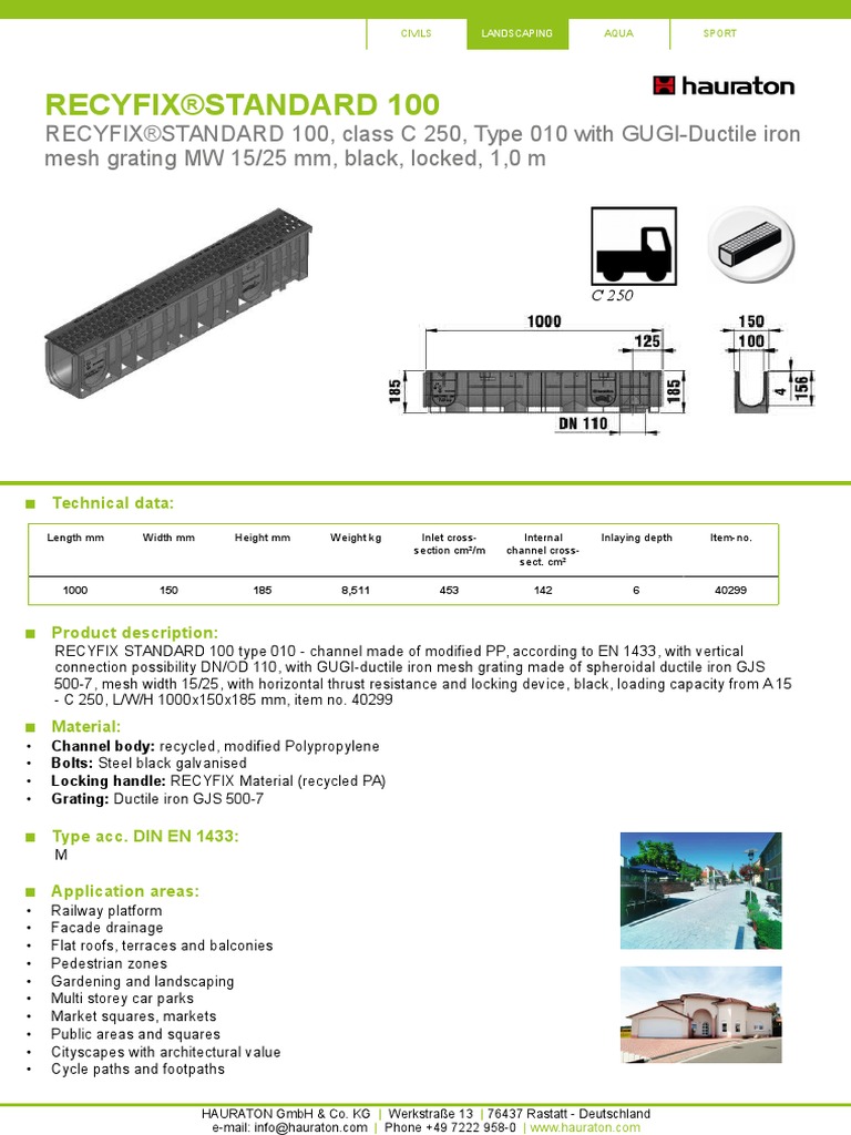 RECYFIX STANDARD 100 Tipe 010 MW - C250 | PDF | Civil Engineering ...