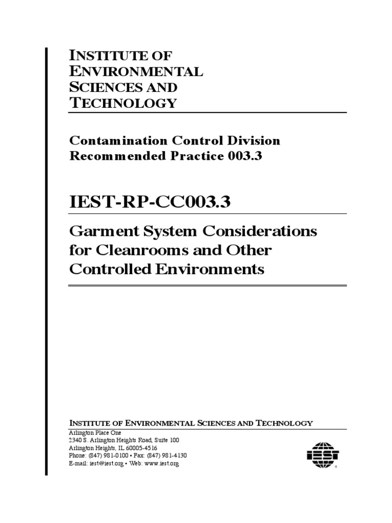 Previews IEST RP CC003 3 Pre | PDF | Weaving | Textiles