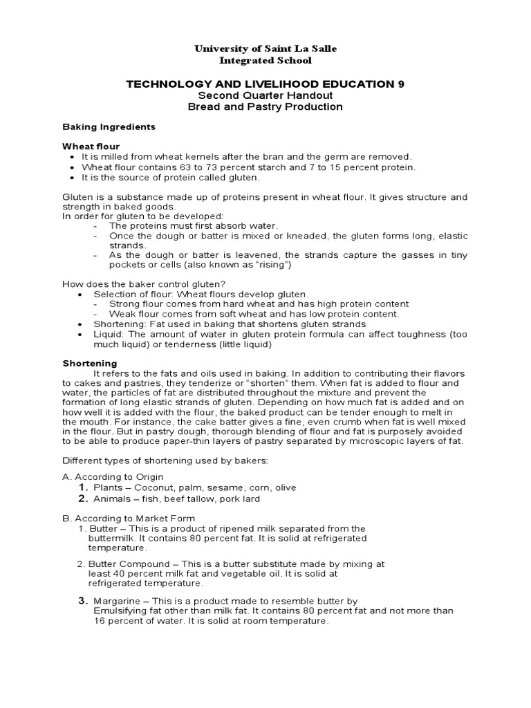 Second Quarter Handout Bread and Pastry Production | PDF | Icing (Food ...