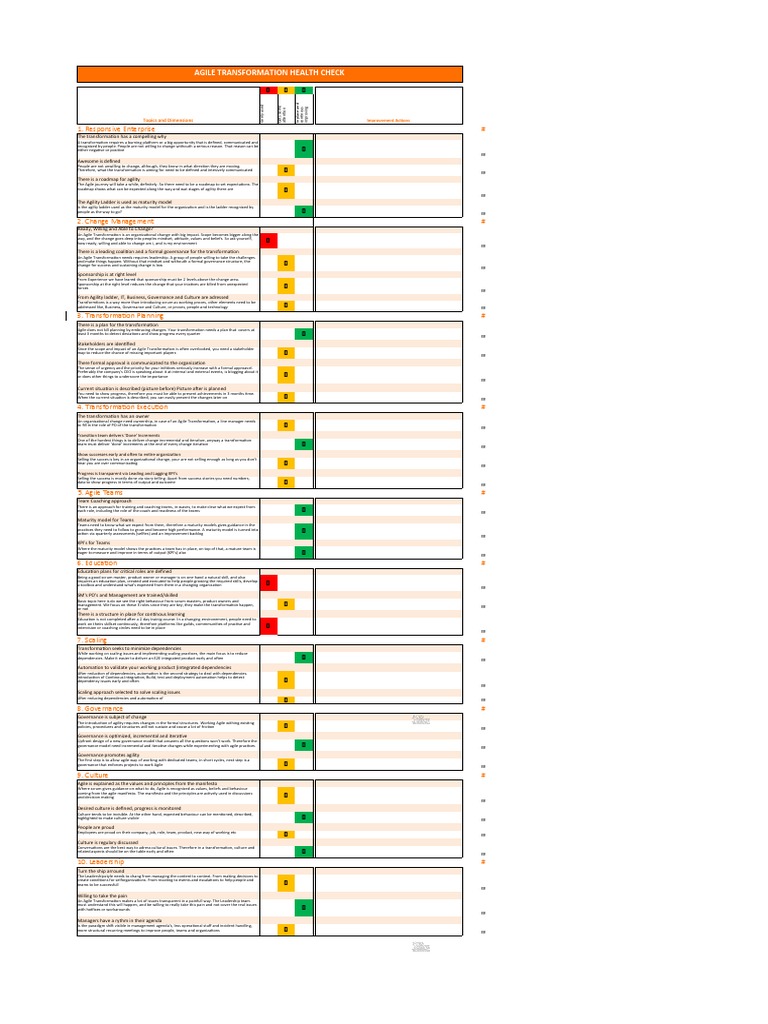 Agile Transformation Health Check | PDF | Scrum (Software Development ...