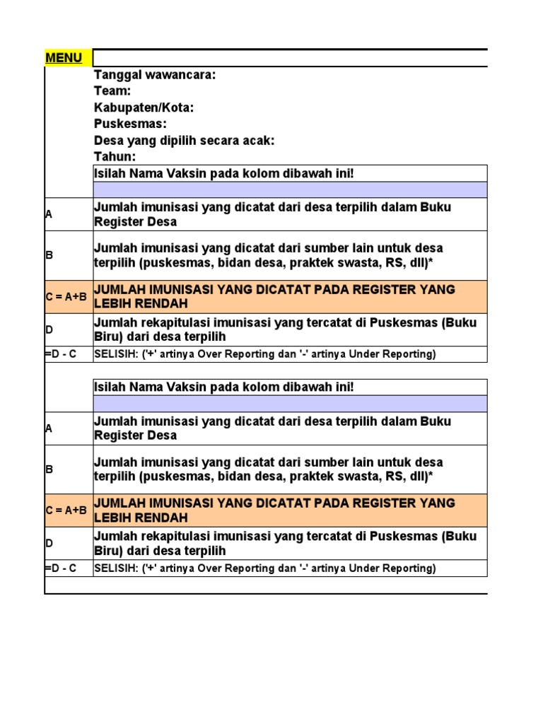 Format Blangko DQS Desa | PDF